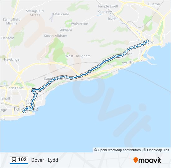 102 Route: Schedules, Stops & Maps - Folkestone (Updated)