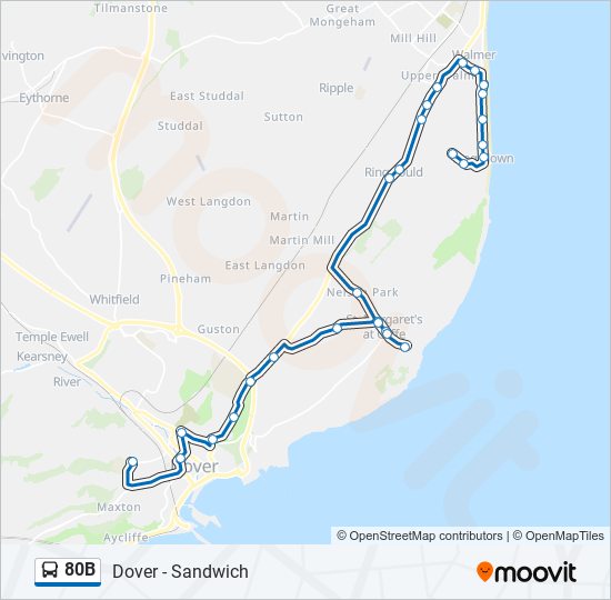 80b Route: Schedules, Stops & Maps - Kingsdown (Updated)