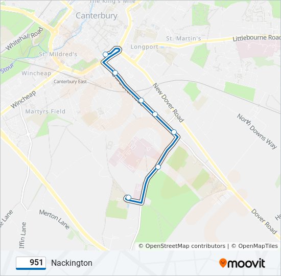 951 Route: Schedules, Stops & Maps - Nackington (Updated)