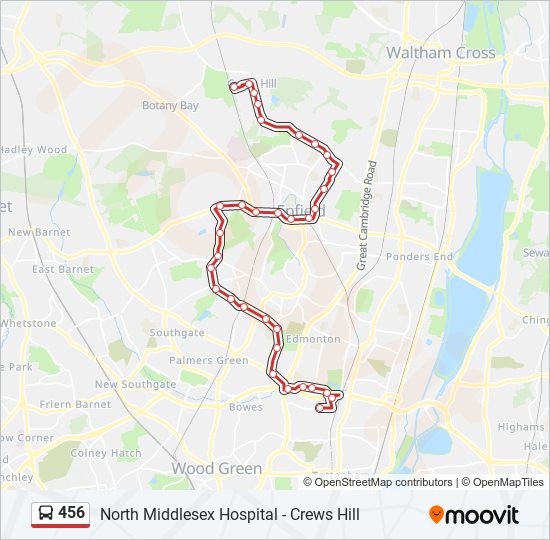 456 Route: Schedules, Stops & Maps - Crews Hill (Updated)