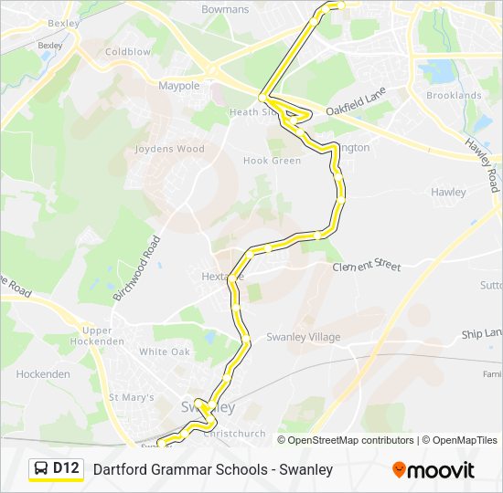 d12 Route: Schedules, Stops & Maps - Swanley (Updated)