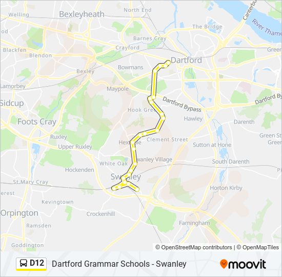 d12 Route: Schedules, Stops & Maps - Dartford (Updated)