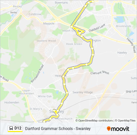 d12 Route: Schedules, Stops & Maps - Swanley (Updated)