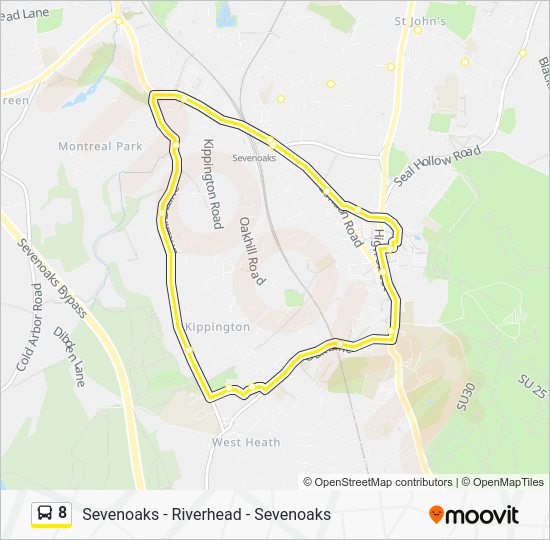 8 Route: Schedules, Stops & Maps - Sevenoaks (Updated)