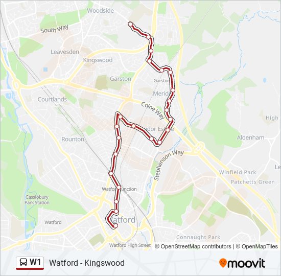 w1 Route: Schedules, Stops & Maps - Woodside (Updated)