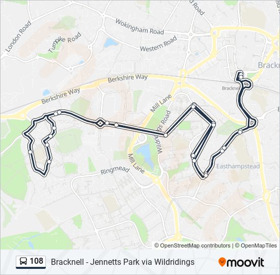 108 Route: Schedules, Stops & Maps - Bracknell (Updated)