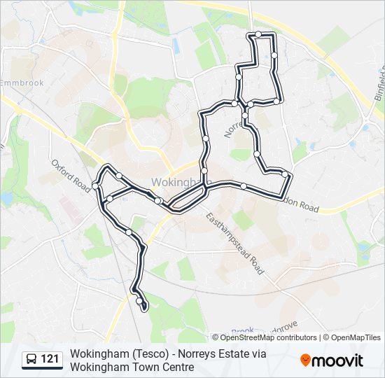 121 Route: Schedules, Stops & Maps - Wokingham (Updated)