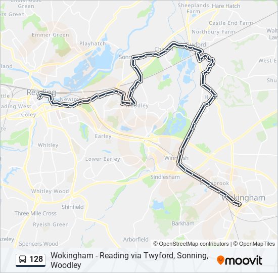 128 Route: Schedules, Stops & Maps - Reading Town Centre (Updated)