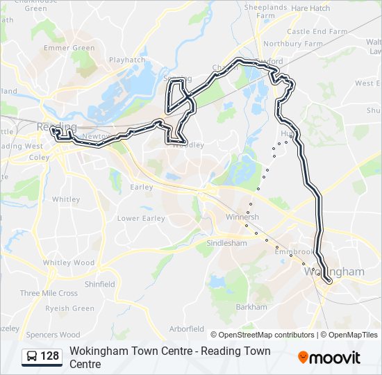 128 Route: Schedules, Stops & Maps - Wokingham Town Centre (Updated)
