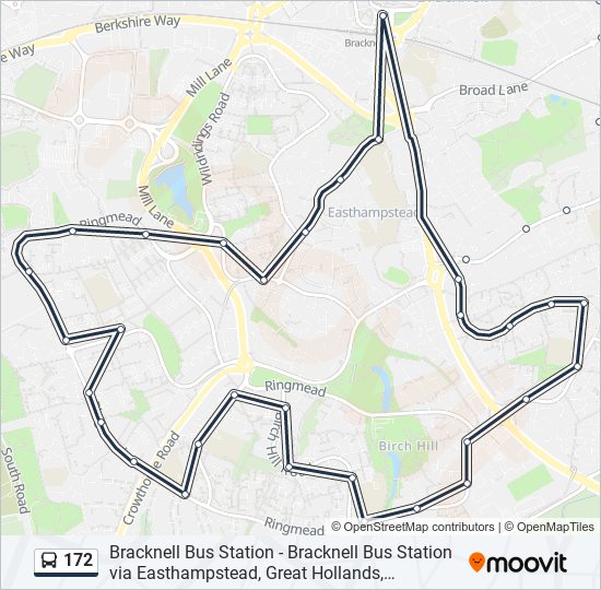 172 Route: Schedules, Stops & Maps - Bracknell (Updated)