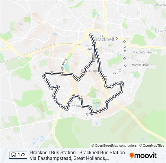 172 Route: Schedules, Stops & Maps - Bracknell (Updated)