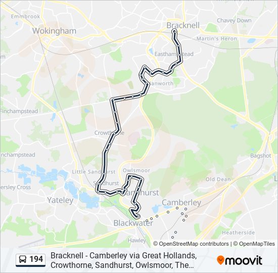 194 Route: Schedules, Stops & Maps - Bracknell (Updated)