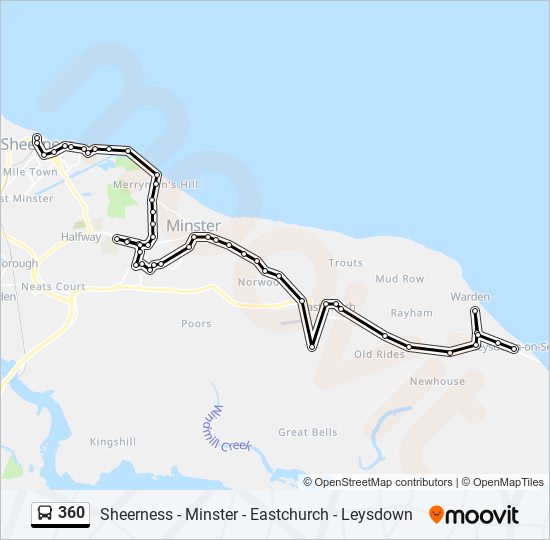 360 Route: Schedules, Stops & Maps - Leysdown (Updated)