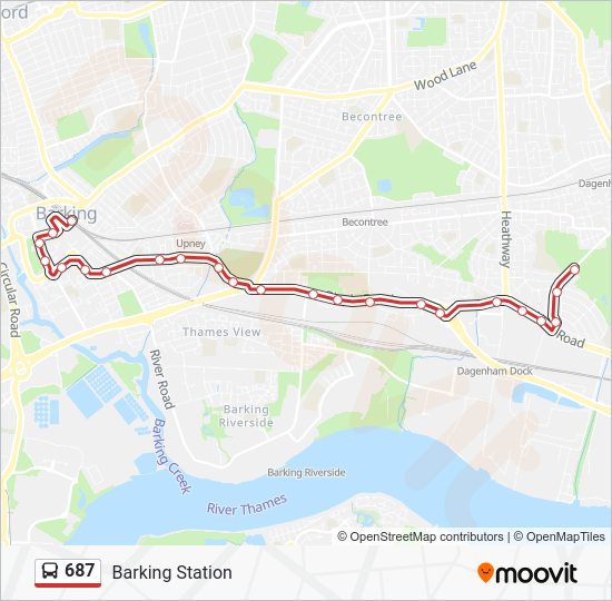 687 Route: Schedules, Stops & Maps - Barking Station (Updated)