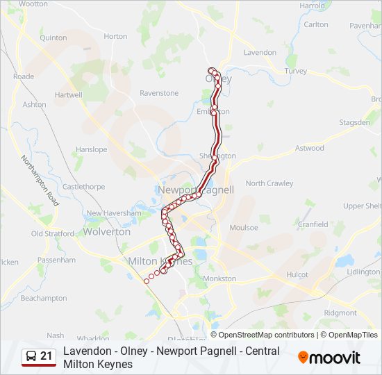 21 Route: Schedules, Stops & Maps - Olney (Updated)