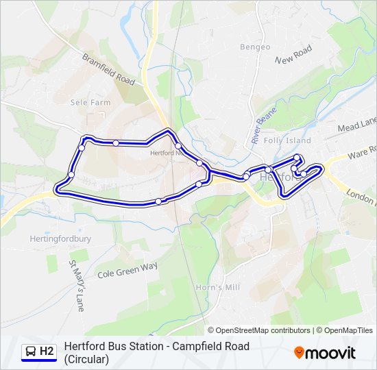h2 Route: Schedules, Stops & Maps - Hertford (Updated)