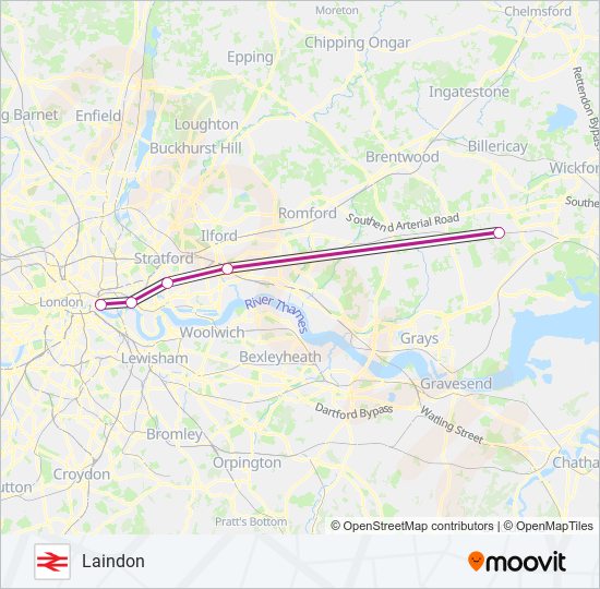 c2c Route: Schedules, Stops & Maps - Laindon (Updated)