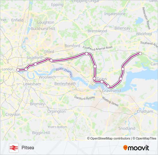 c2c Route: Schedules, Stops & Maps - Pitsea (Updated)