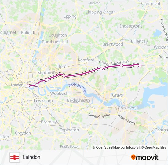 C2C Route: Schedules, Stops & Maps - Laindon (Updated)