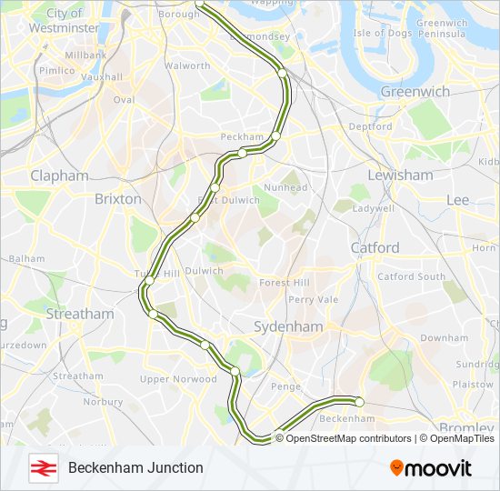 southern Route: Schedules, Stops & Maps - Beckenham Junction (Updated)