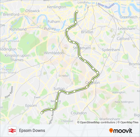 southern Route: Schedules, Stops & Maps - Epsom Downs (Updated)