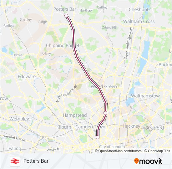 thameslink Route: Schedules, Stops & Maps - Potters Bar (Updated)
