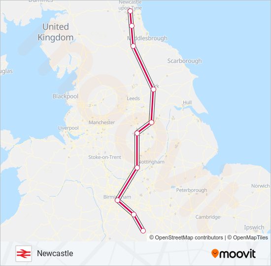 crosscountry Route: Schedules, Stops & Maps - Newcastle (Updated)