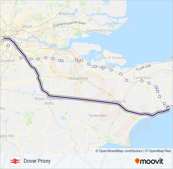 southeastern Route: Schedules, Stops & Maps - Dover Priory (Updated)