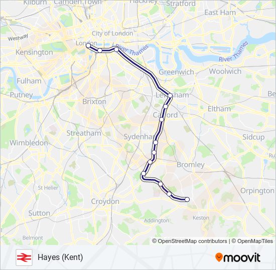 southeastern Route: Schedules, Stops & Maps - Hayes (Kent) (Updated)