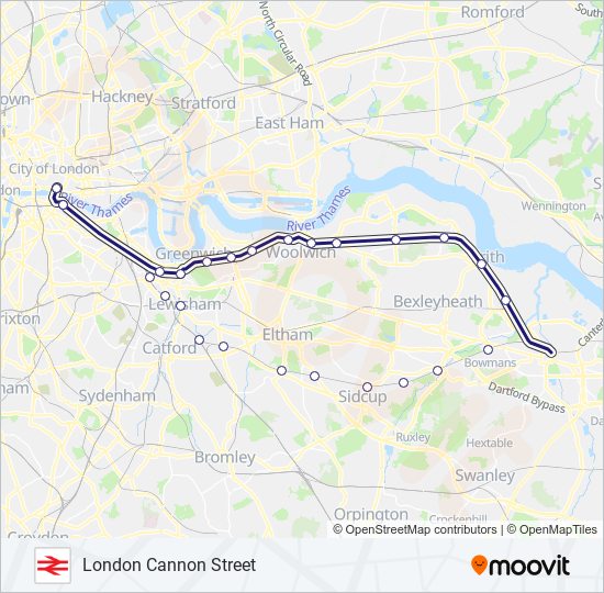 southeastern Route: Schedules, Stops & Maps - London Cannon Street ...