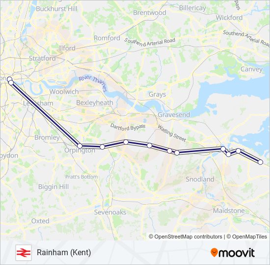 southeastern Route: Schedules, Stops & Maps - Rainham (Kent) (Updated)