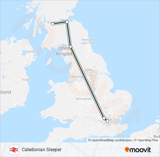 caledonian sleeper Route: Schedules, Stops & Maps - Glasgow Central ...