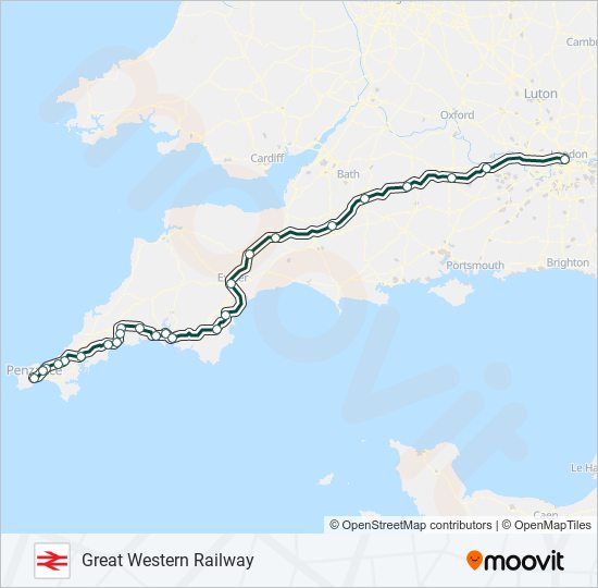 great western railway Route: Schedules, Stops & Maps - Penzance (Updated)