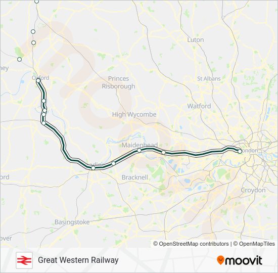 GREAT WESTERN RAILWAY Route: Schedules, Stops & Maps - Oxford (Updated)