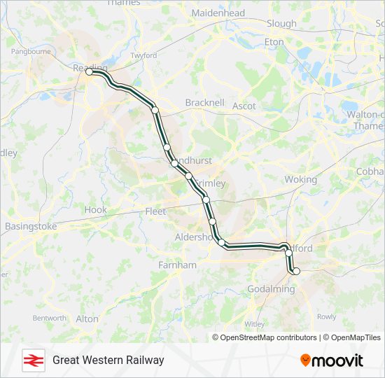 GREAT WESTERN RAILWAY Route: Schedules, Stops & Maps - Shalford (Surrey ...