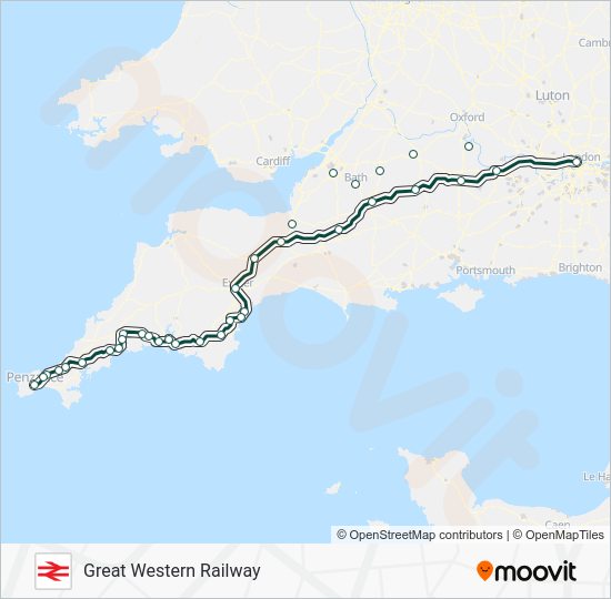 Great Western Railway Route Schedules Stops Maps Penzance Updated 