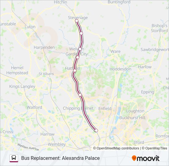thameslink Route: Schedules, Stops & Maps - Bus Replacement: Alexandra ...