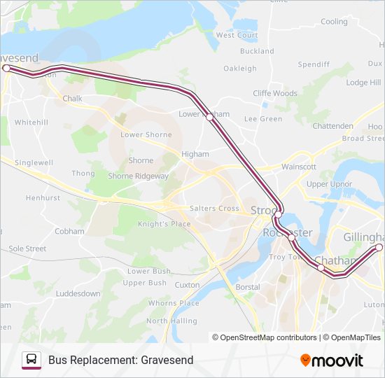 thameslink Route: Schedules, Stops & Maps - Bus Replacement: Gravesend ...