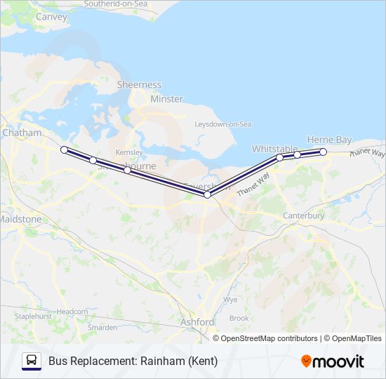 southeastern Route: Schedules, Stops & Maps - Bus Replacement: Rainham ...
