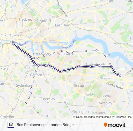 southeastern Route: Schedules, Stops & Maps - Bus Replacement: London ...