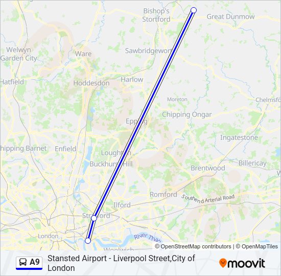 A9 Route: Schedules, Stops & Maps - Canary Wharf (Updated)