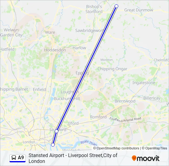 A9 Route: Schedules, Stops & Maps - Canary Wharf (Updated)