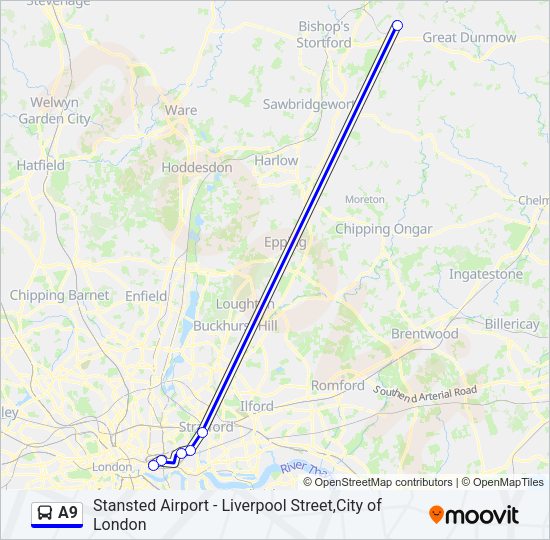 A9 Route: Schedules, Stops & Maps - Aldgate (Updated)