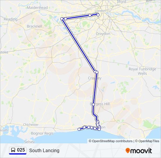 025 Route: Schedules, Stops & Maps - South Lancing (Updated)