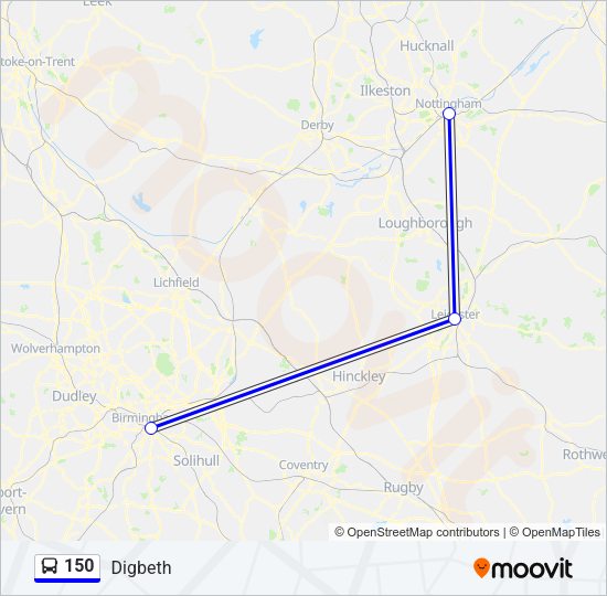 150 Route: Schedules, Stops & Maps - Digbeth (Updated)