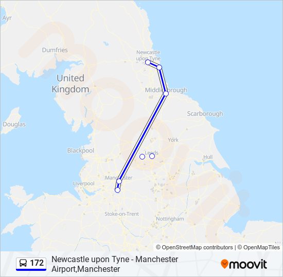 172 Route: Schedules, Stops & Maps - Manchester Airport (Updated)