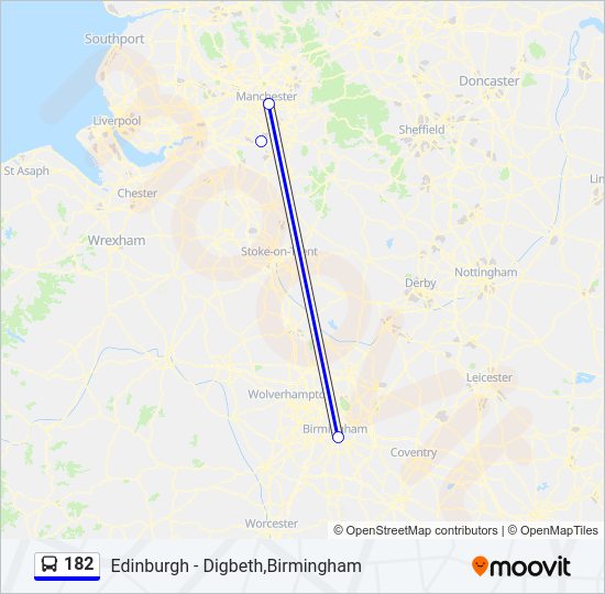 182 Route: Schedules, Stops & Maps - Digbeth (Updated)