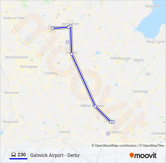 230 Route: Schedules, Stops & Maps - Derby (Updated)