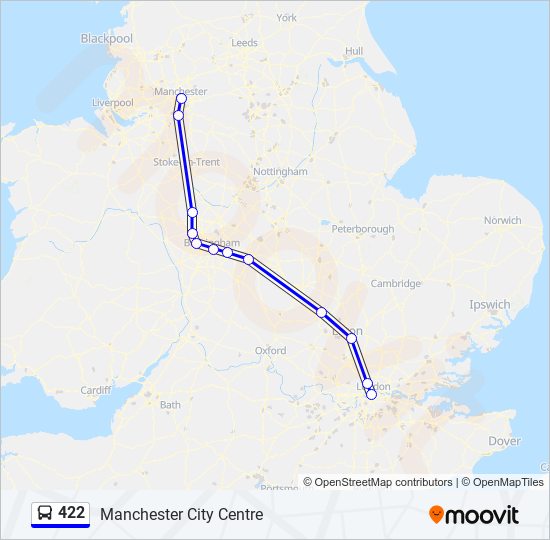 422 Route: Schedules, Stops & Maps - Manchester City Centre (Updated)