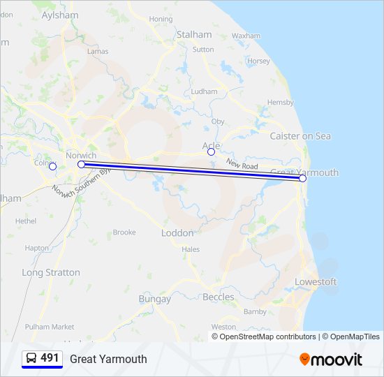 491 Route: Schedules, Stops & Maps - Great Yarmouth (Updated)
